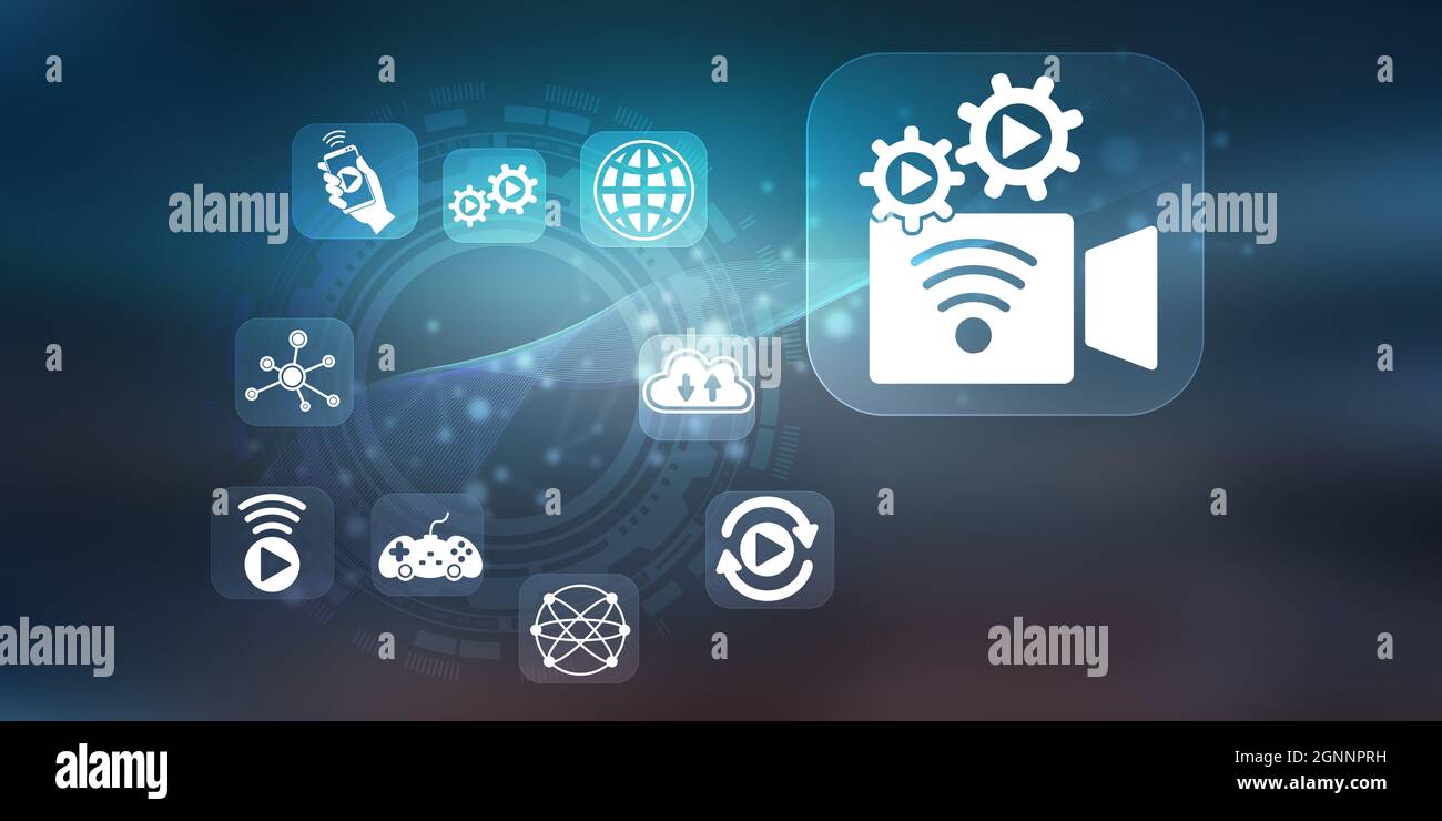 Illustration of a live streaming concept Stock Photo - Alamy