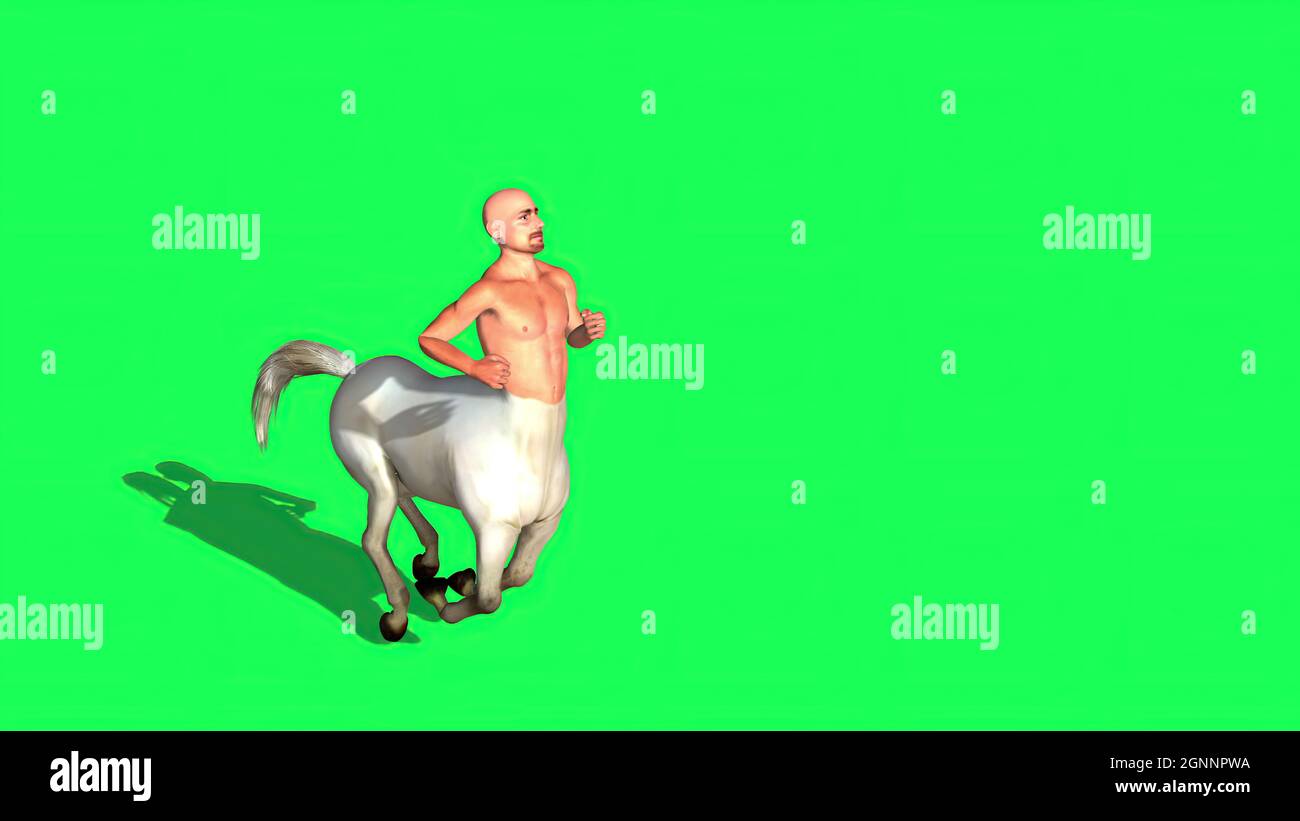 3d illustration - Male Centaur Half Horse Half Man on green screen ...