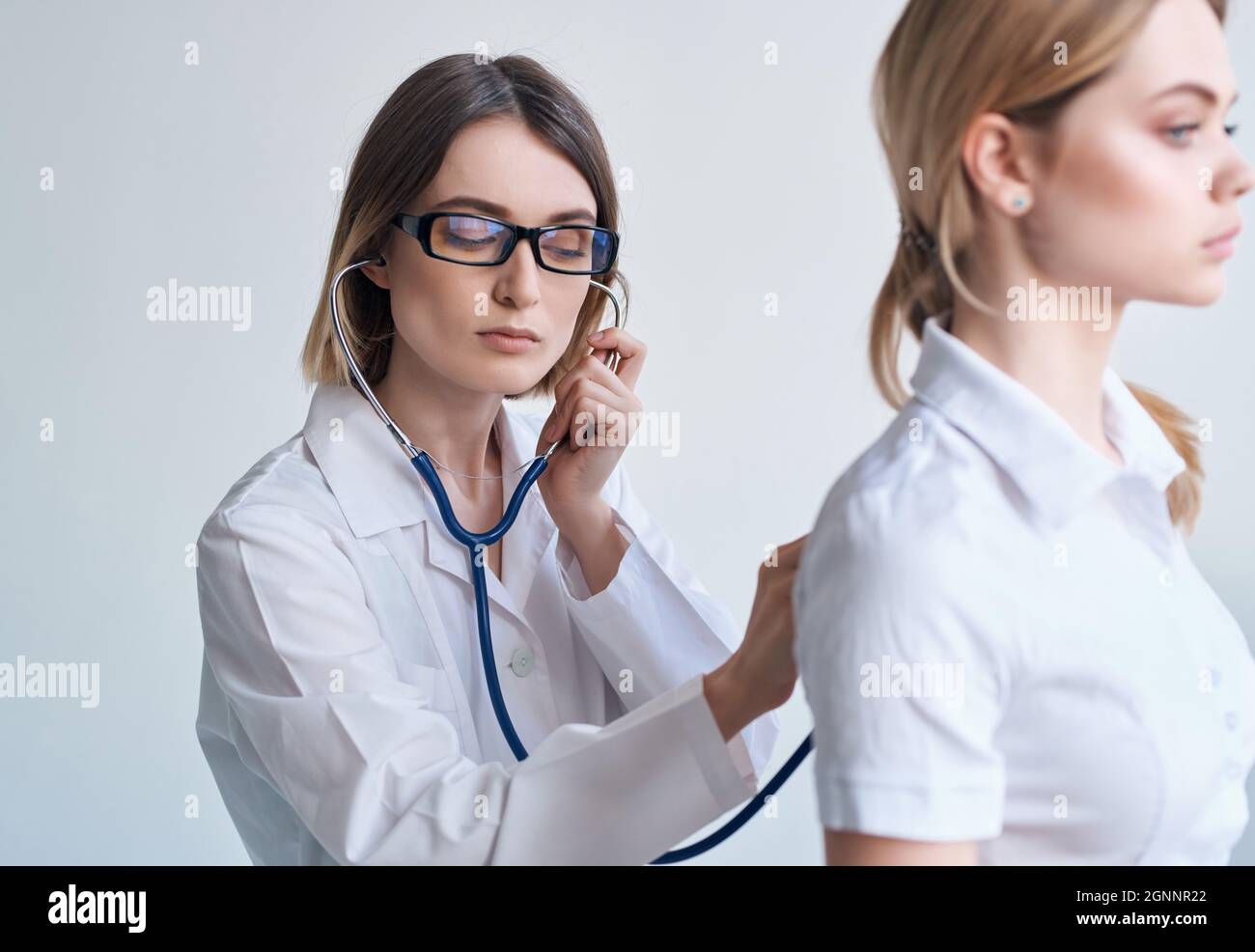 doctor health diagnostics analysis hospital light background Stock ...