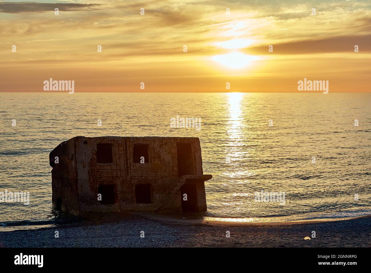The Northern Forts are a part of Liepāja’s fortress, on sunset light ...