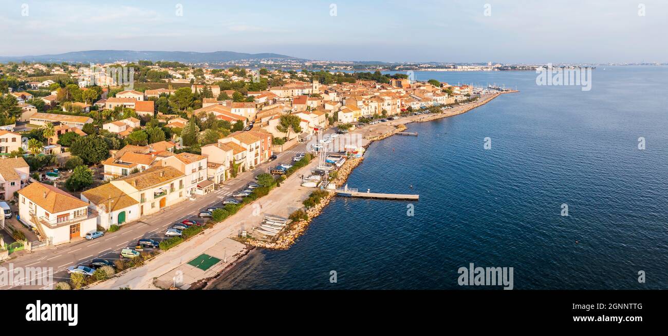 Aerial view village on lagoon hi-res stock photography and images - Alamy