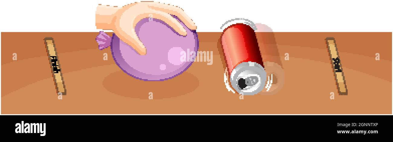 Science static electricity experiment of balloon and aluminum can ...