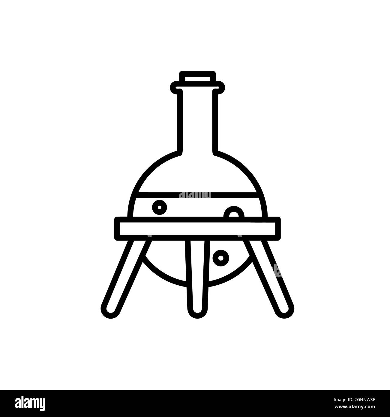 Test tube flat icon. Pictogram for web. Line stroke. Isolated on white ...