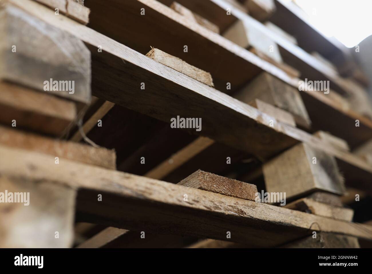 Wooden decking ladders for goods. Wooden formwork panel Stock Photo - Alamy