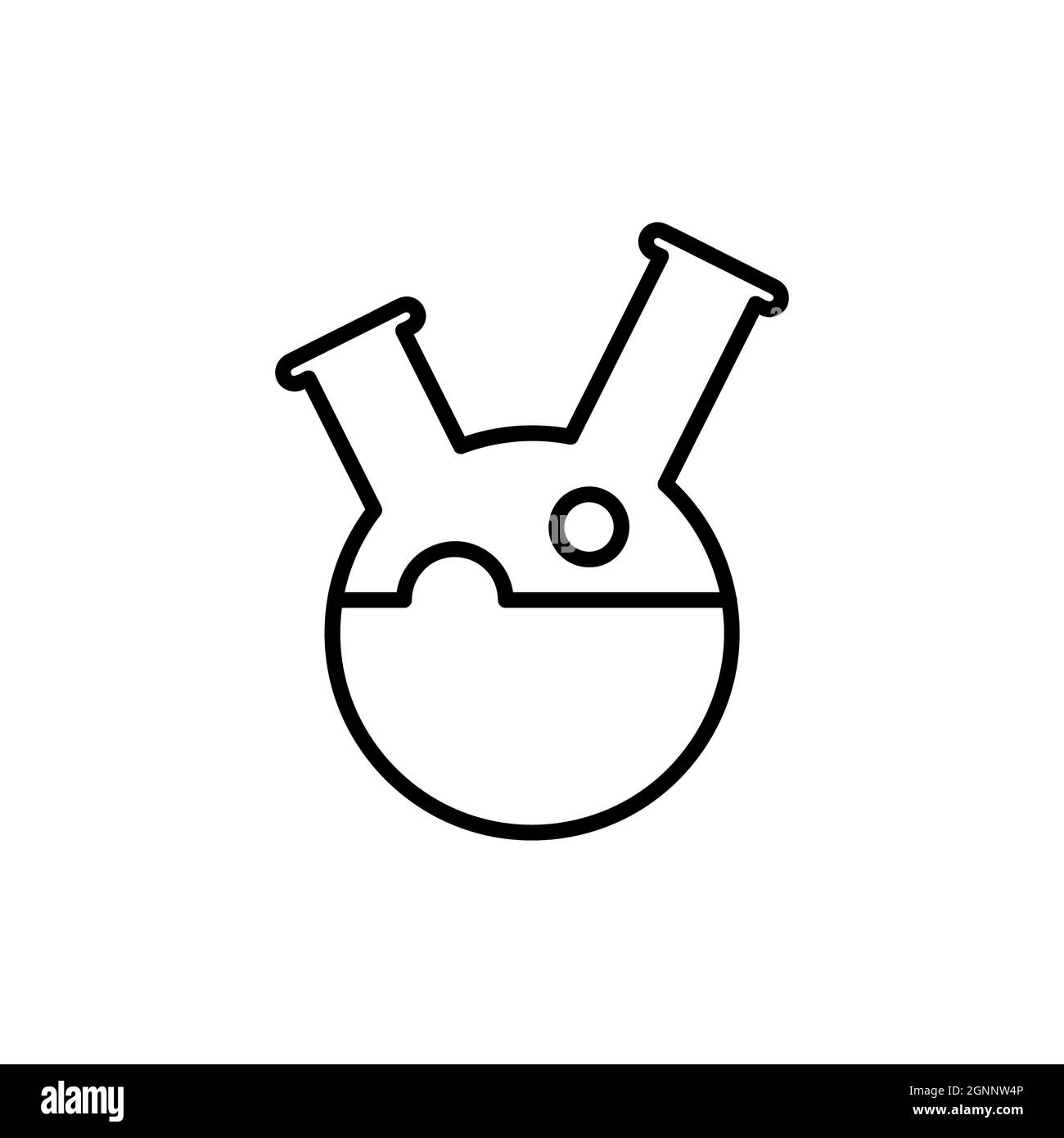 Test tube flat icon. Pictogram for web. Line stroke. Isolated on white ...