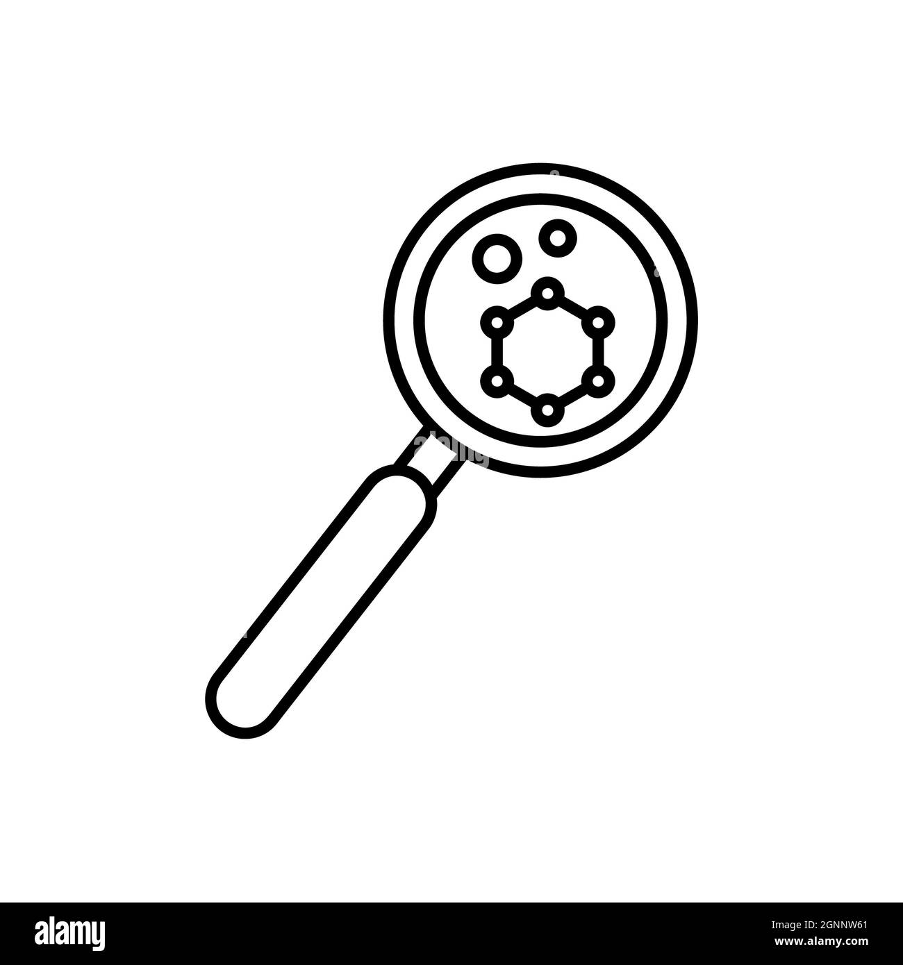 Research flat icon. Analysis pictogram for web. Line stroke. Isolated ...