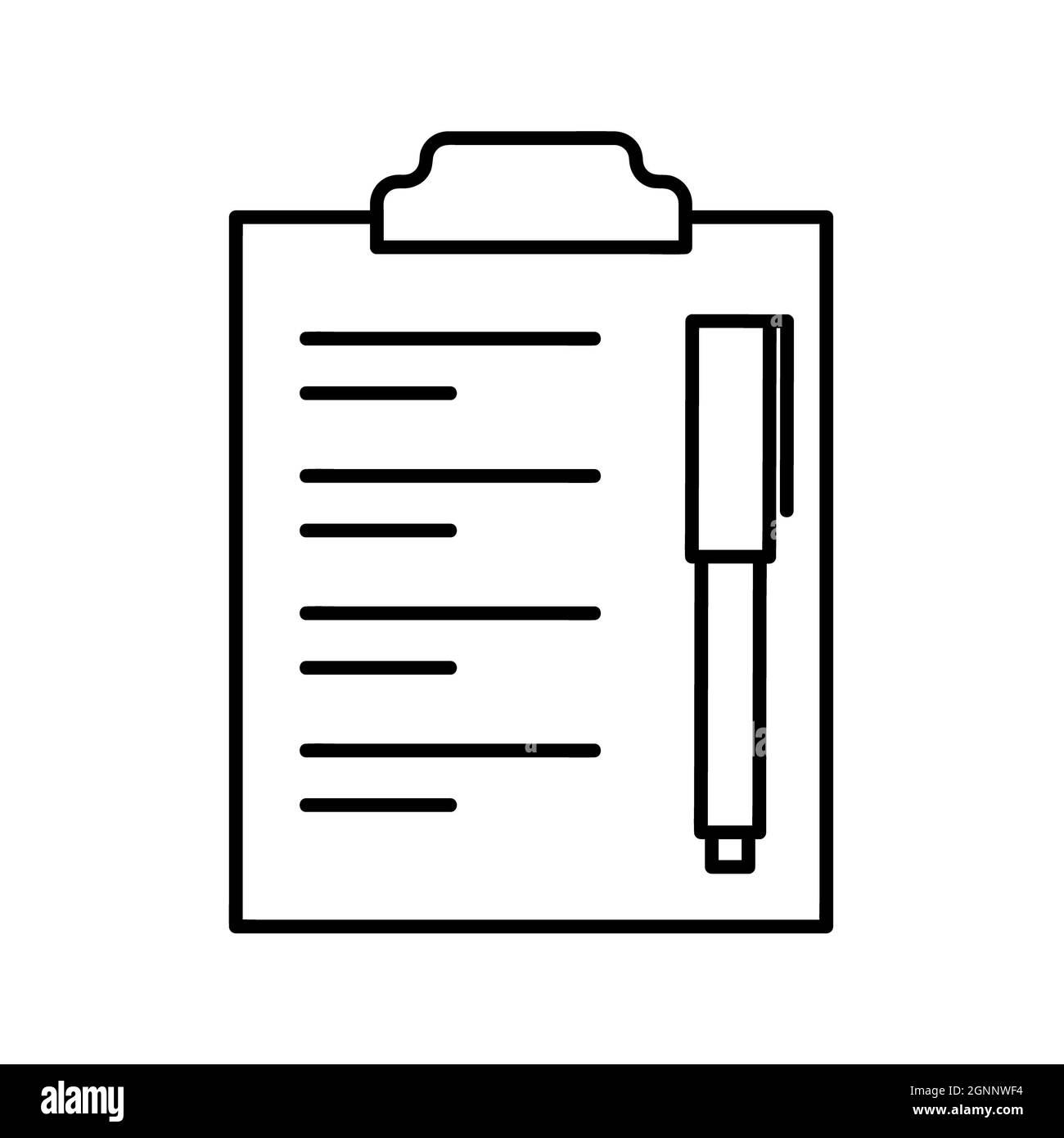 Clipboard icon. Flat pictogram for web. Line stroke. Simple pad symbol ...