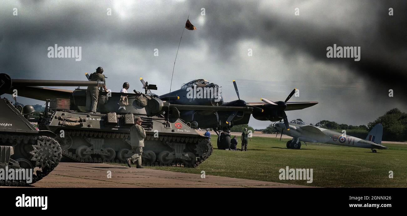 British second world war Lancaster heavy four engine bomber at East ...