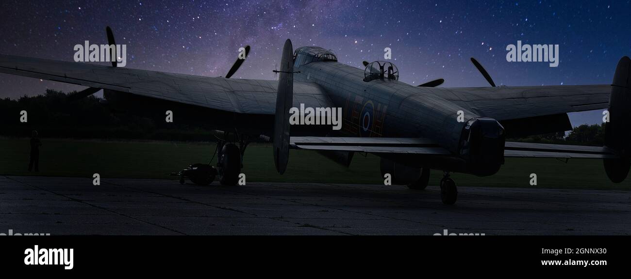 British second world war Lancaster heavy four engine bomber at East ...