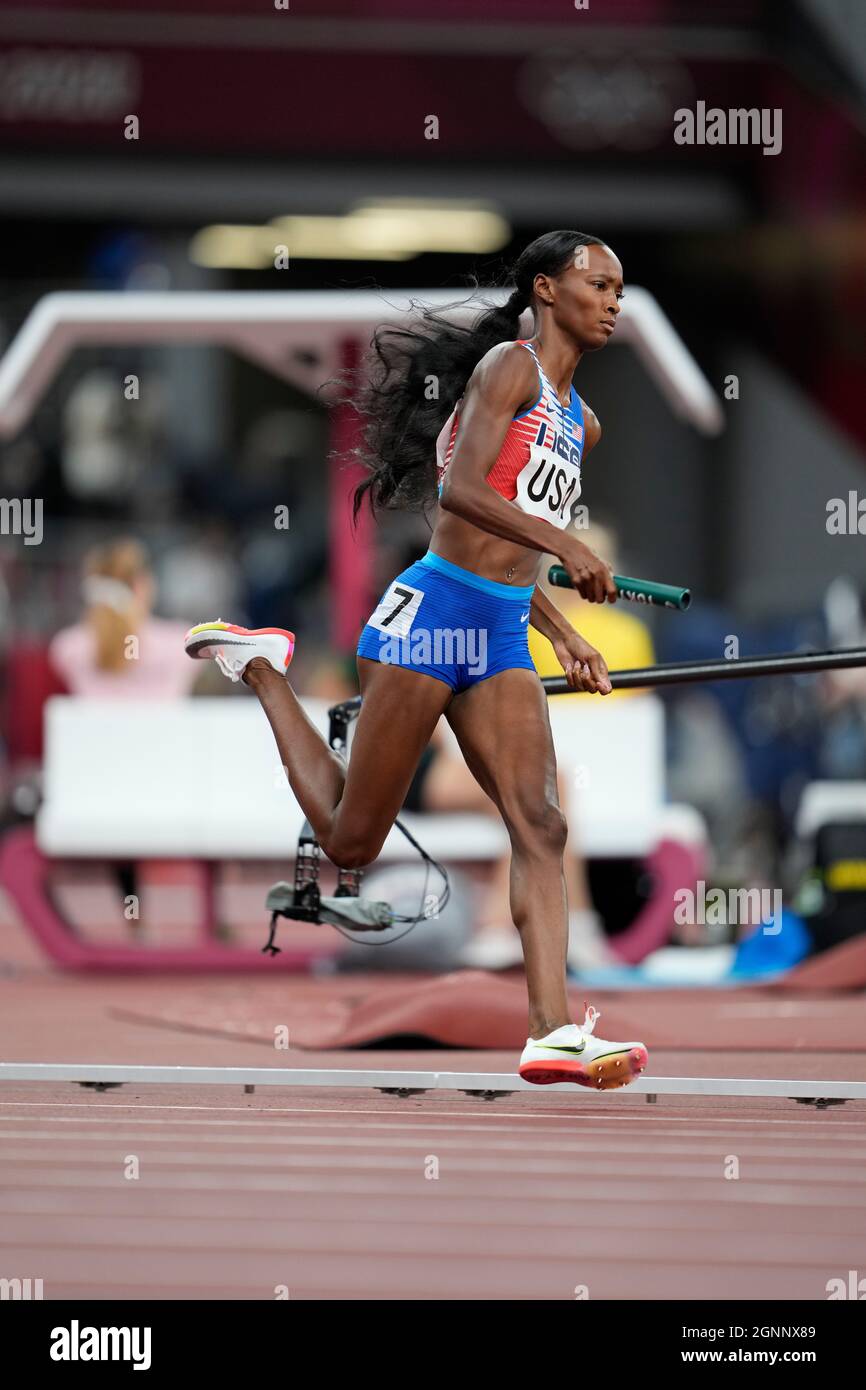 Dalilah Muhammad competing in the 2020 Tokyo Olympics Stock Photo - Alamy