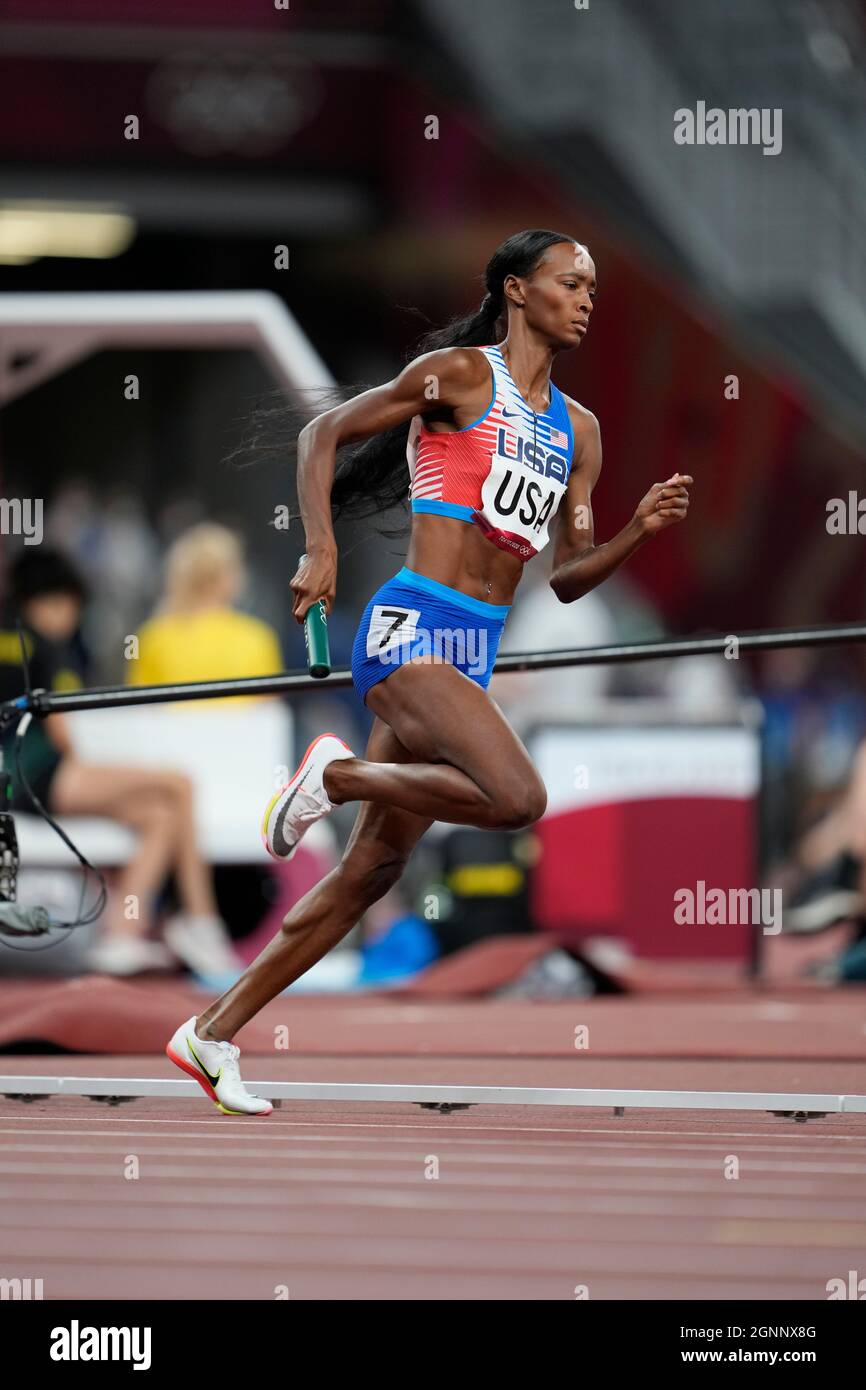 Dalilah Muhammad competing in the 2020 Tokyo Olympics Stock Photo - Alamy
