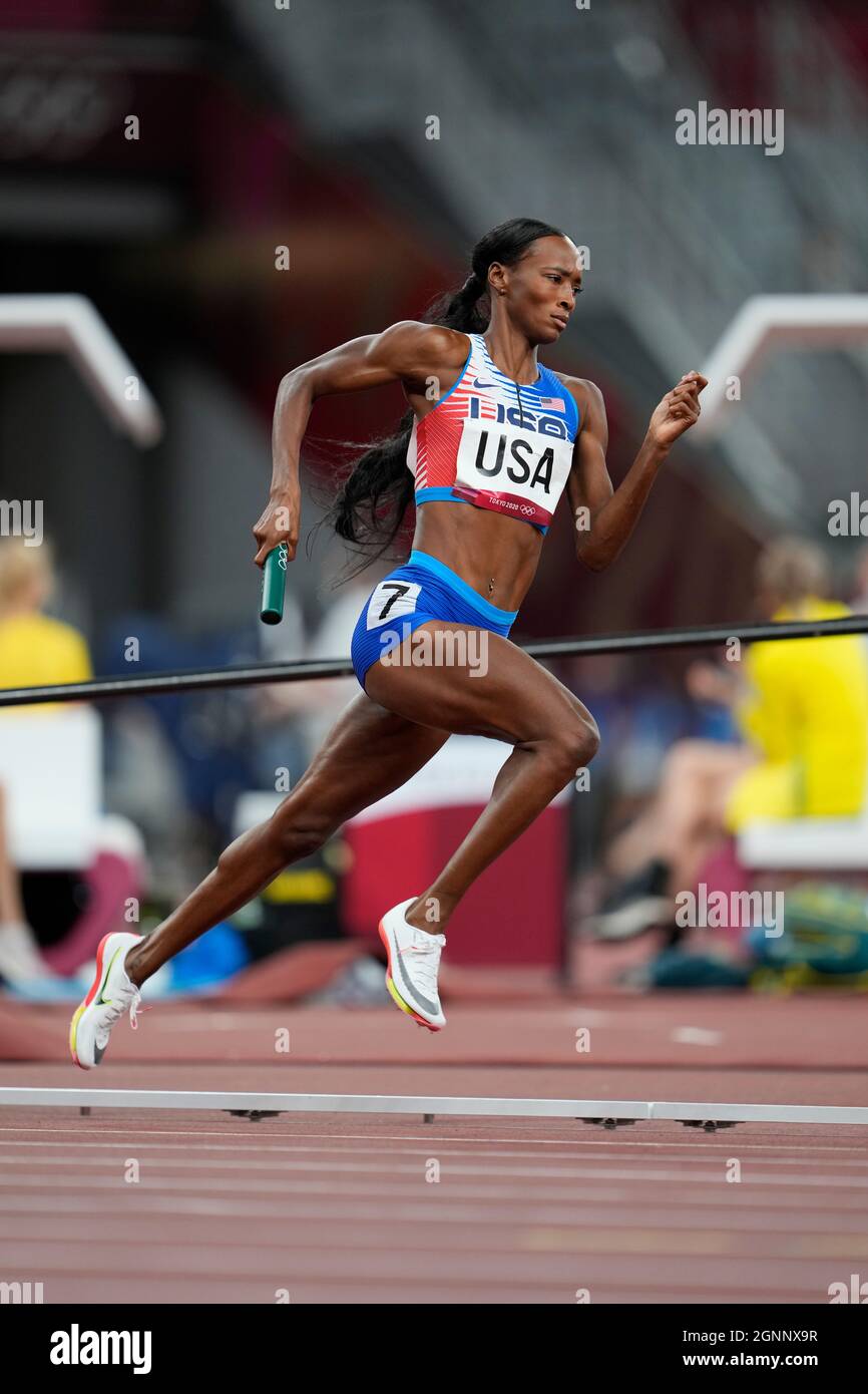 Dalilah Muhammad competing in the 2020 Tokyo Olympics Stock Photo - Alamy