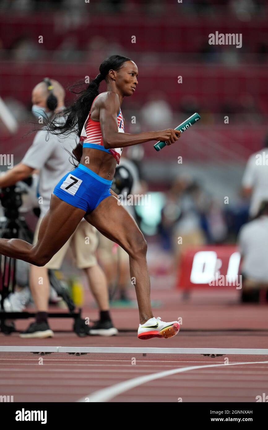 Dalilah Muhammad competing in the 2020 Tokyo Olympics Stock Photo - Alamy