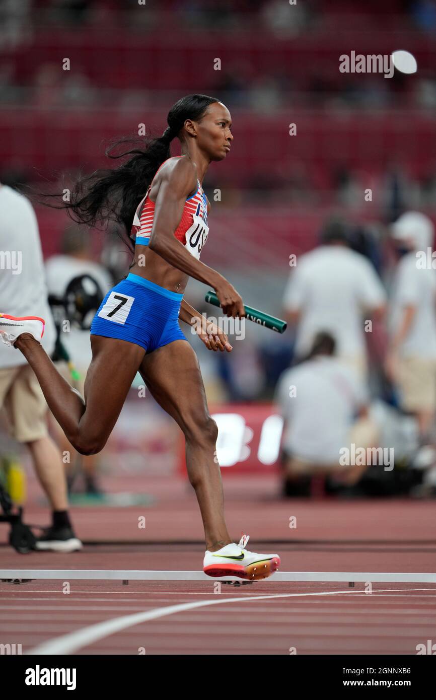 Dalilah Muhammad competing in the 2020 Tokyo Olympics Stock Photo - Alamy