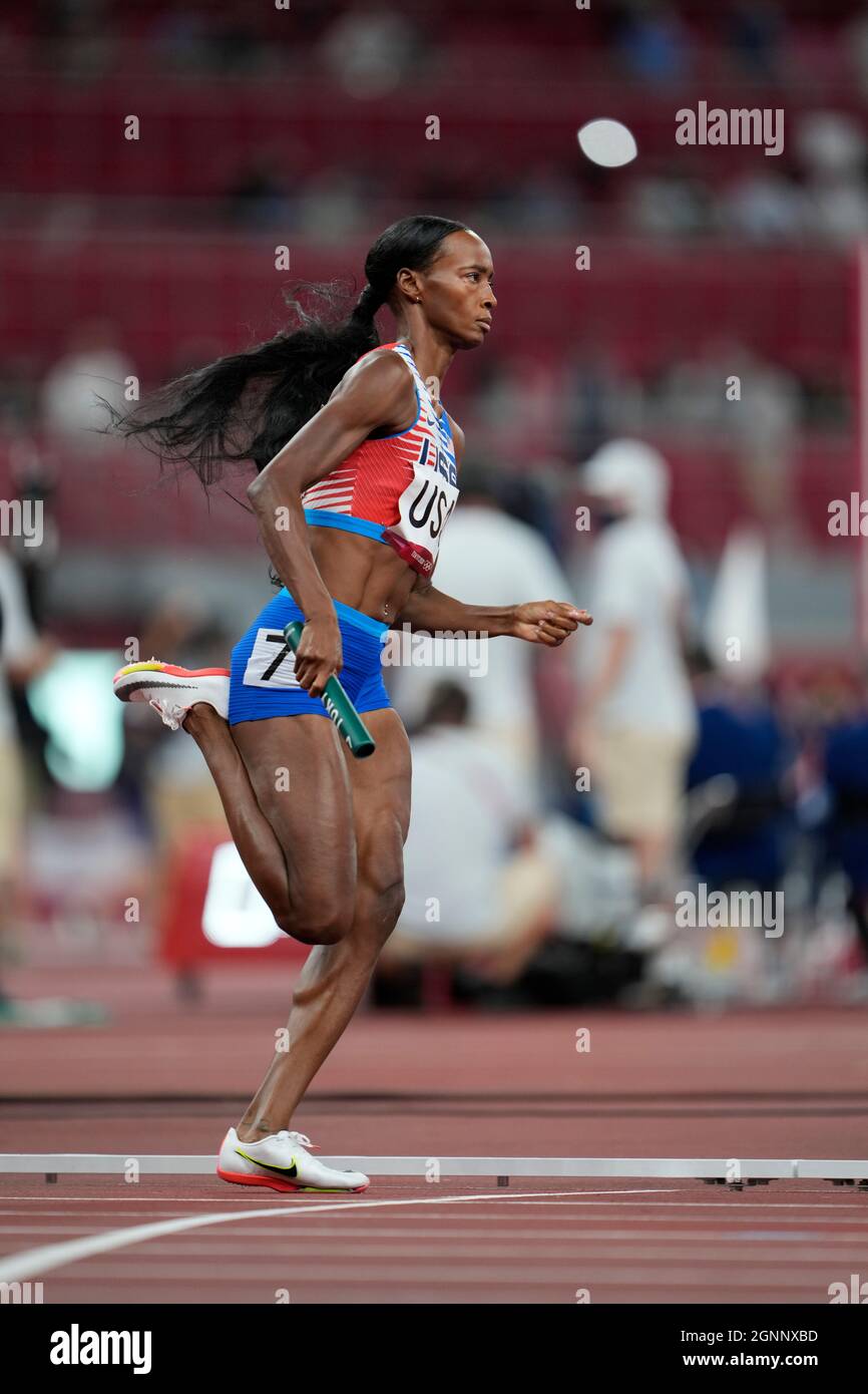 Dalilah Muhammad competing in the 2020 Tokyo Olympics Stock Photo - Alamy