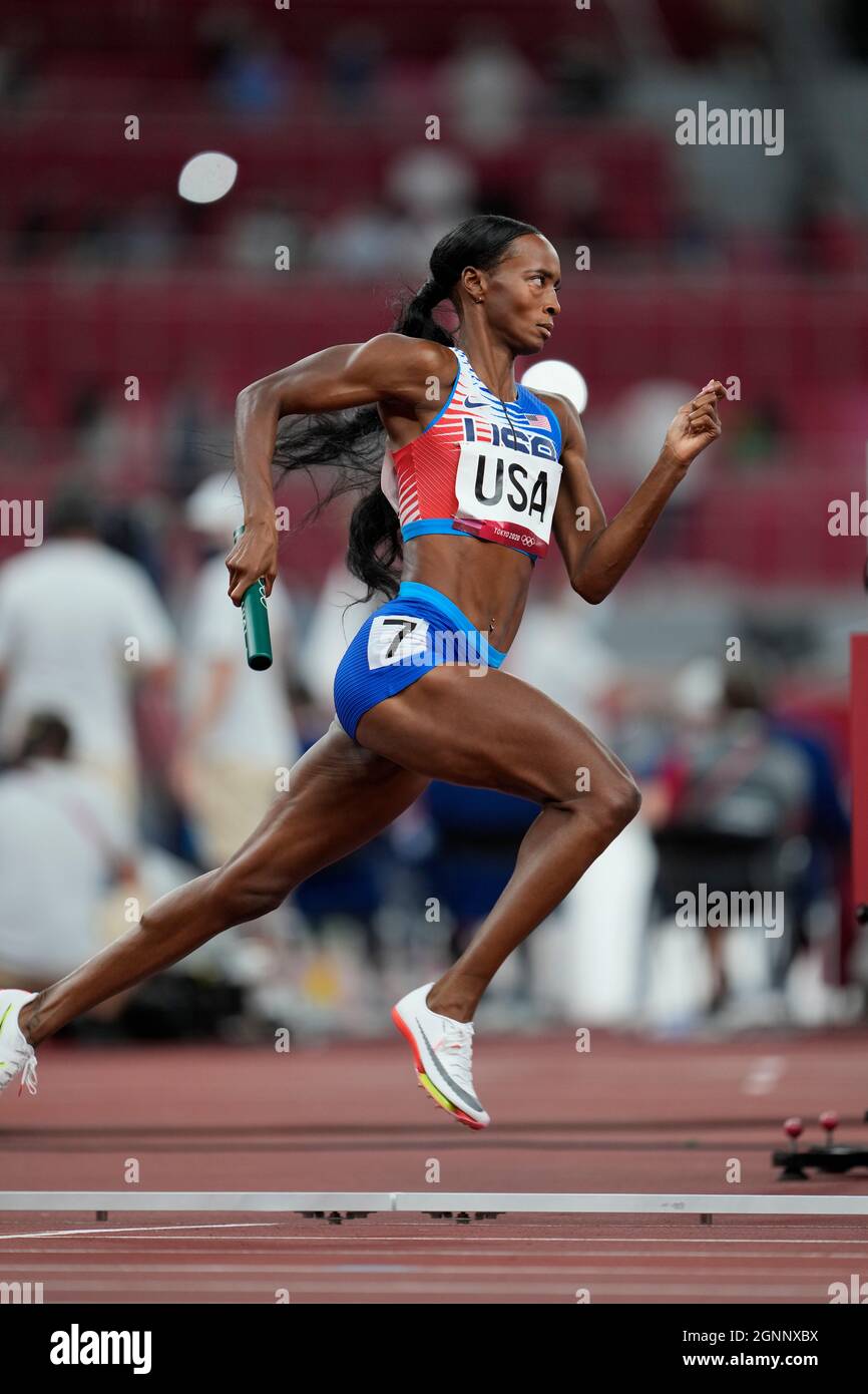 Dalilah Muhammad competing in the 2020 Tokyo Olympics Stock Photo - Alamy