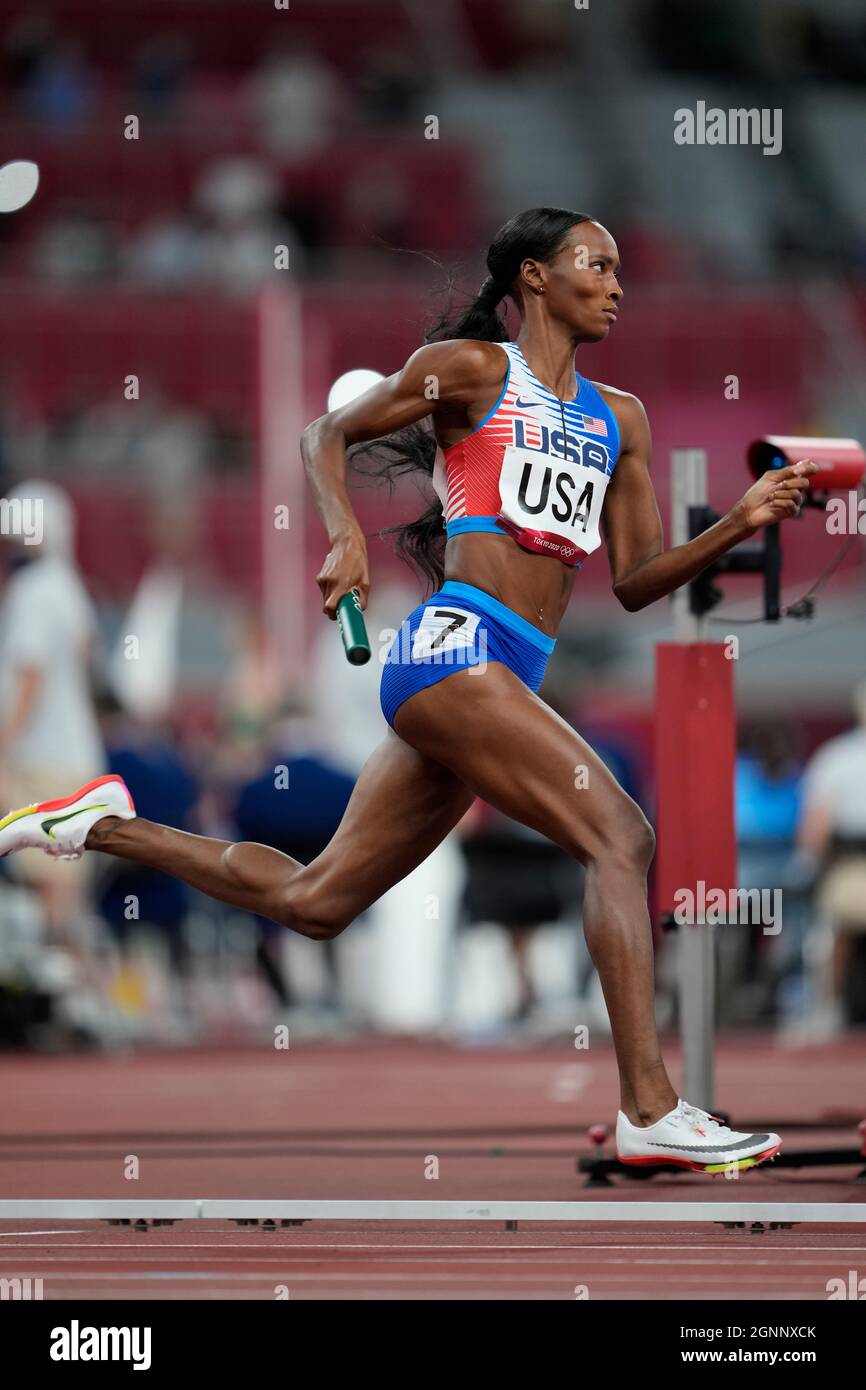 Dalilah Muhammad competing in the 2020 Tokyo Olympics Stock Photo - Alamy