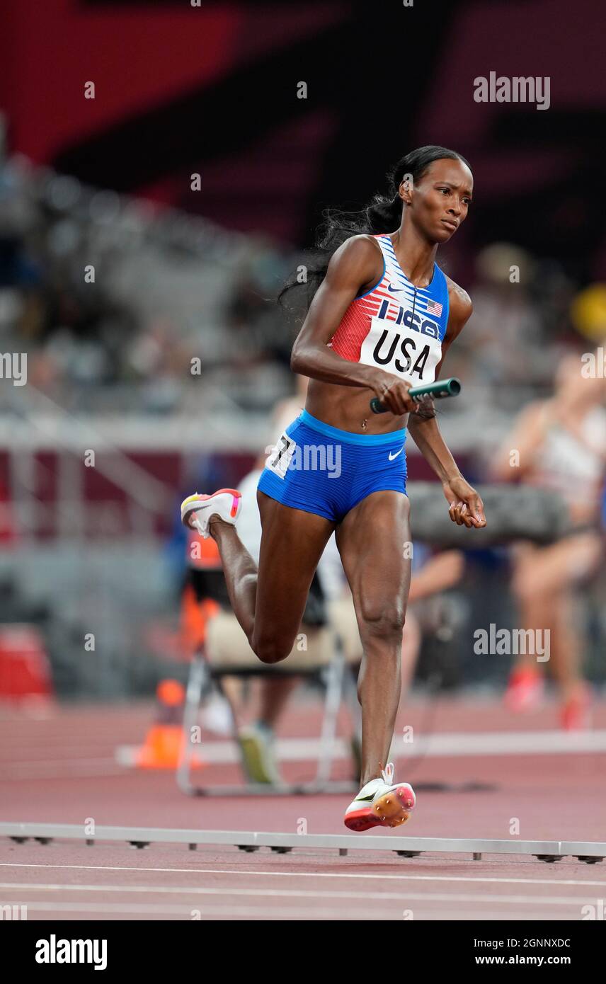 Dalilah Muhammad competing in the 2020 Tokyo Olympics Stock Photo - Alamy