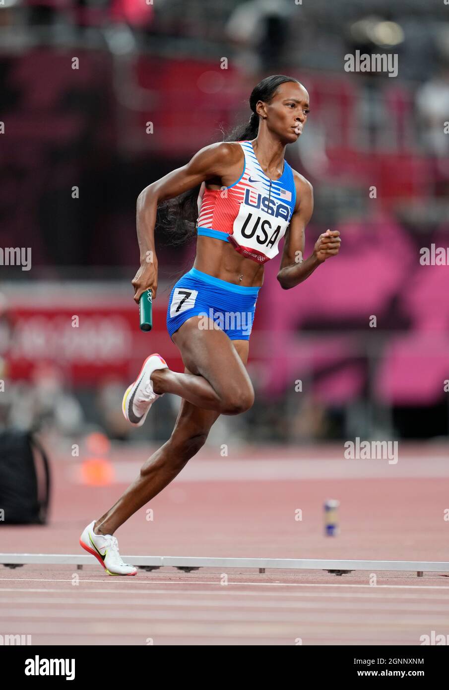 Dalilah Muhammad competing in the 2020 Tokyo Olympics Stock Photo - Alamy