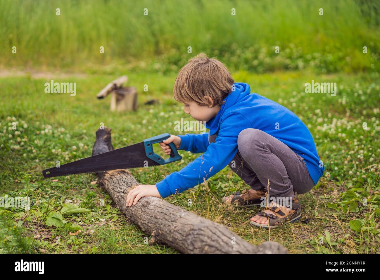 Father son hammer working workshop hi-res stock photography and images ...