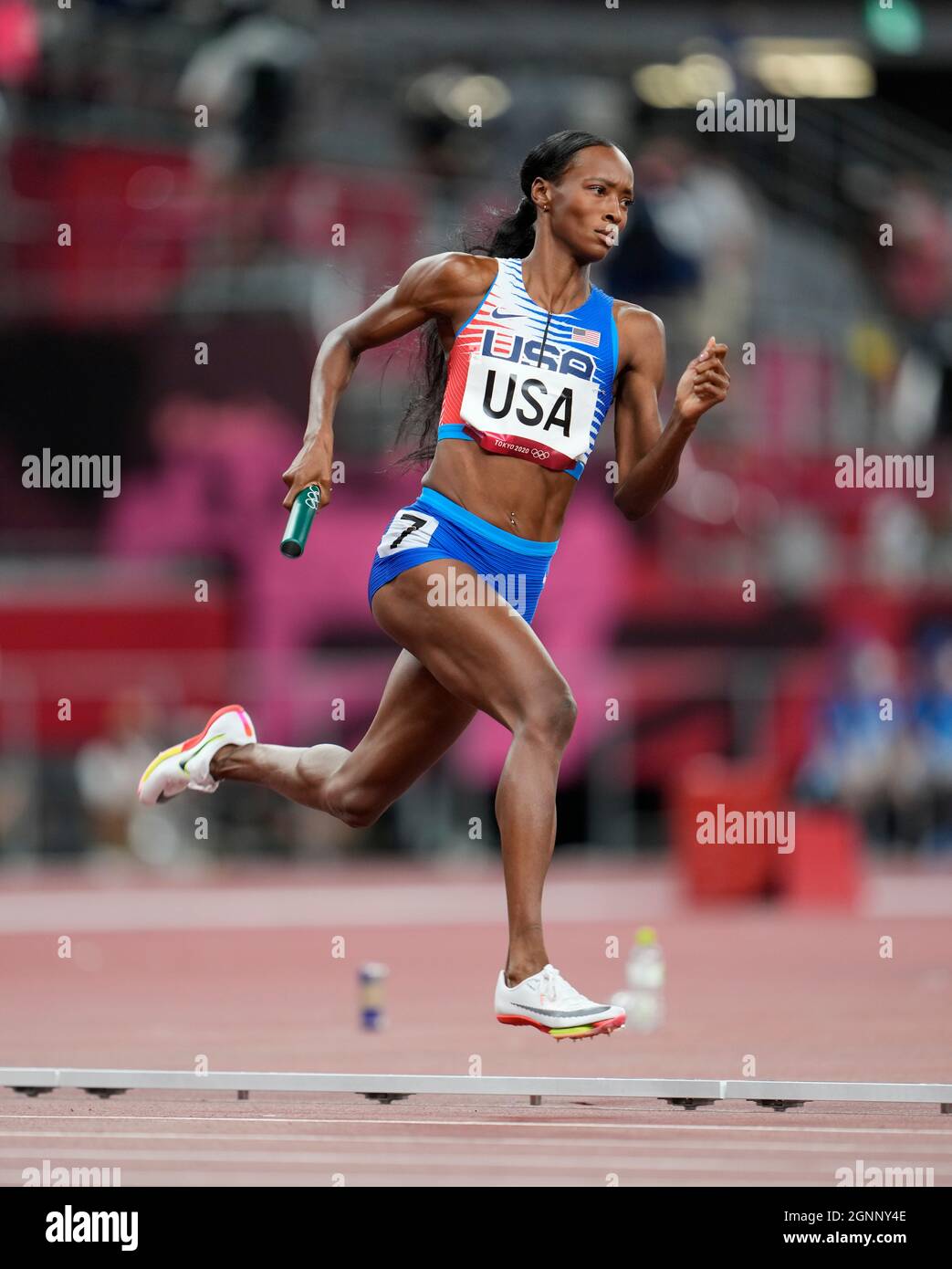 Dalilah Muhammad competing in the 2020 Tokyo Olympics Stock Photo - Alamy
