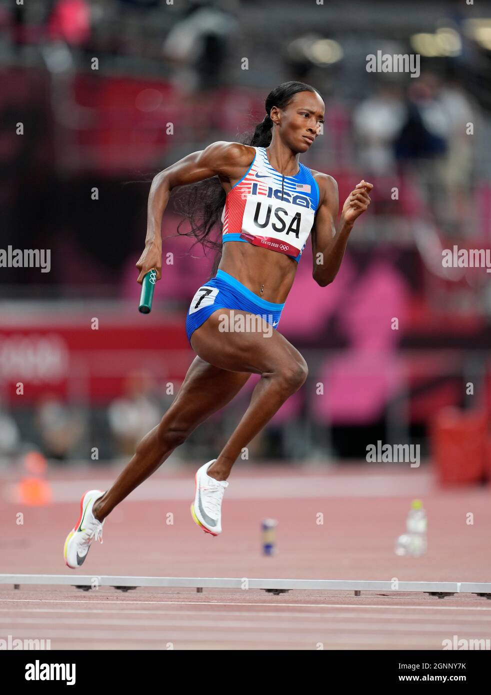 Dalilah Muhammad competing in the 2020 Tokyo Olympics Stock Photo - Alamy