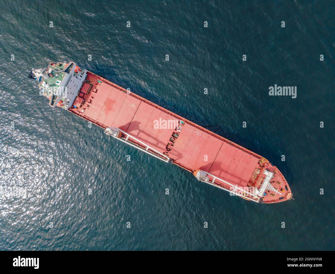 Aerial view of general cargo ship in open sea, Aerial image Stock Photo ...