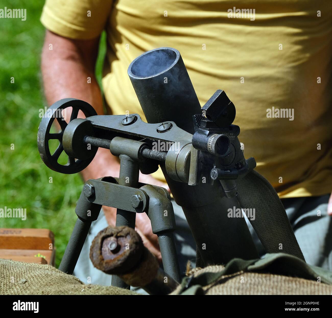 Home made working trench mortar. Working full scale model firing dummy ...