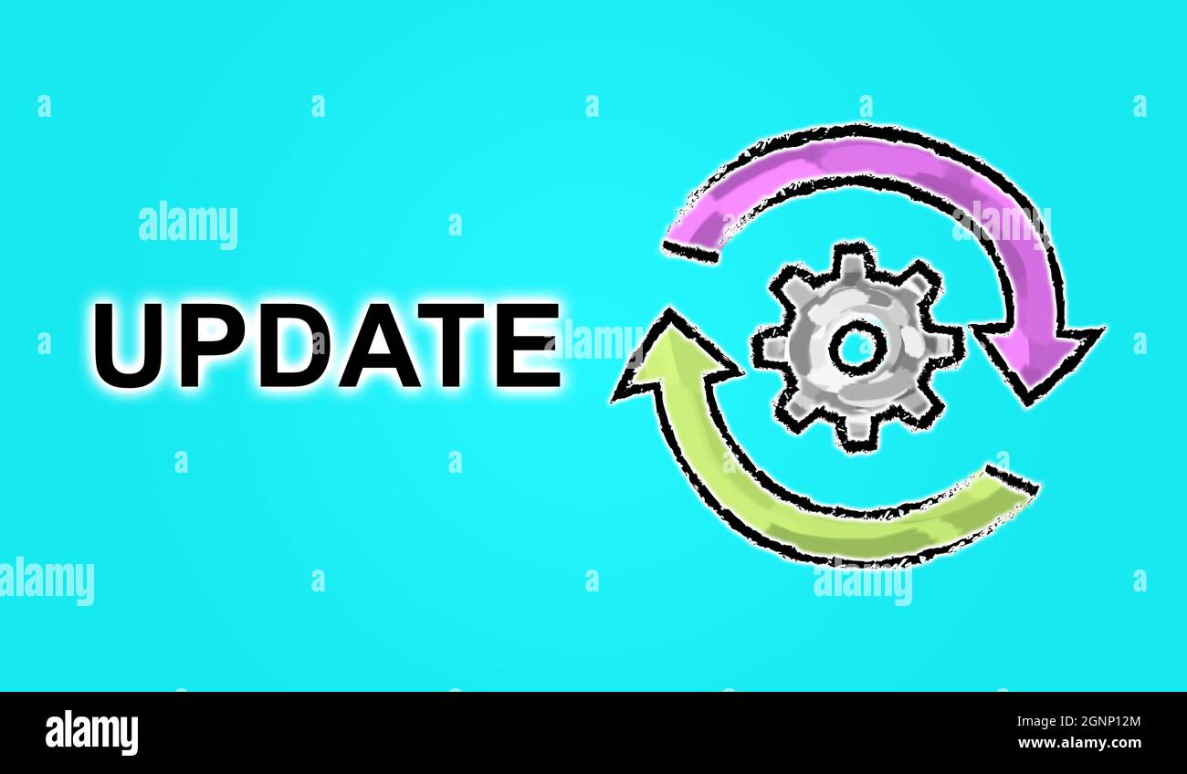 Illustration of an update concept Stock Photo - Alamy
