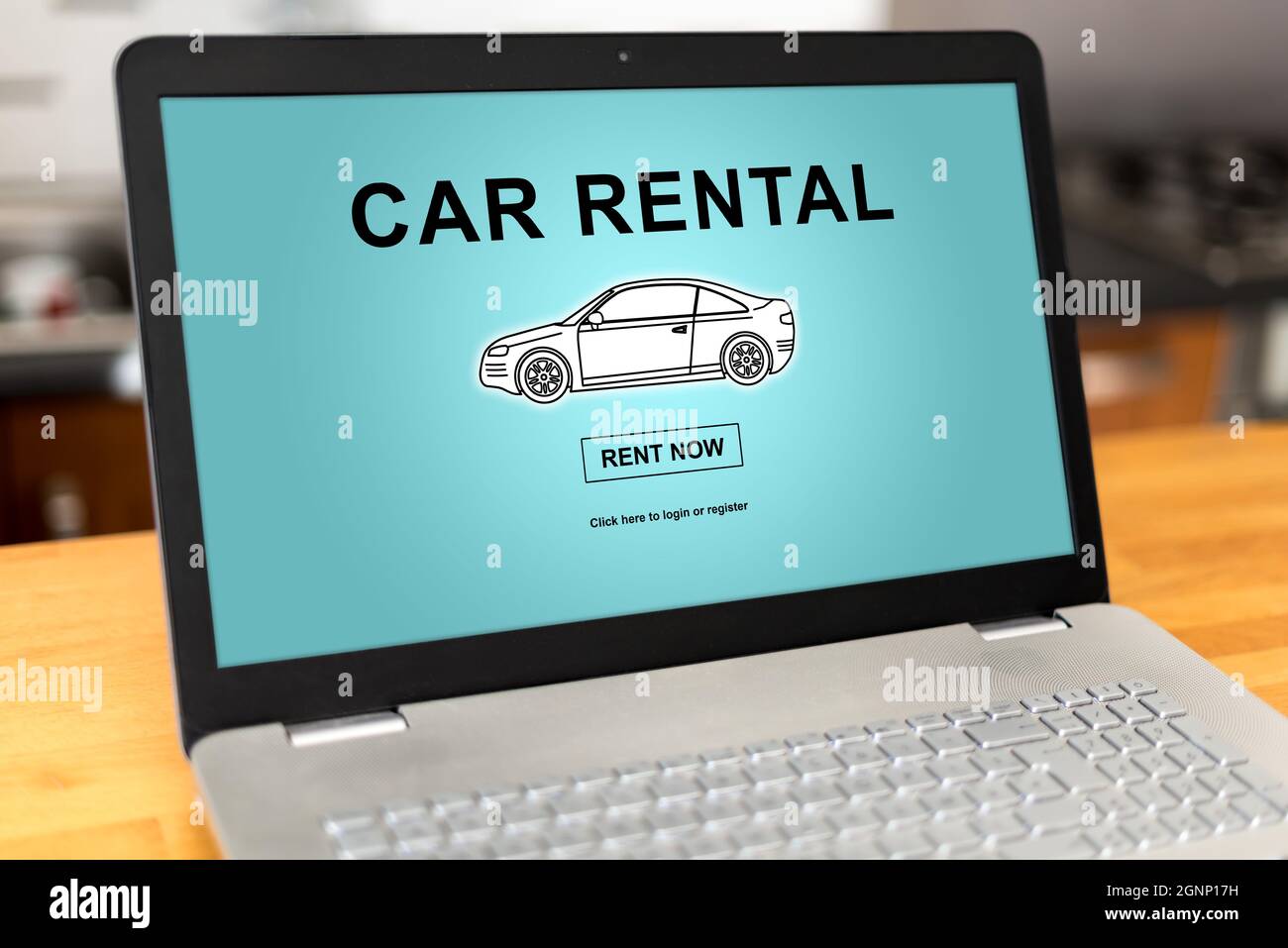 Laptop screen with car rental concept Stock Photo - Alamy