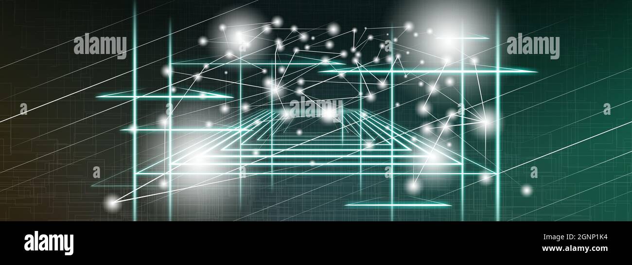 Illustration of a virtual technology concept Stock Photo - Alamy