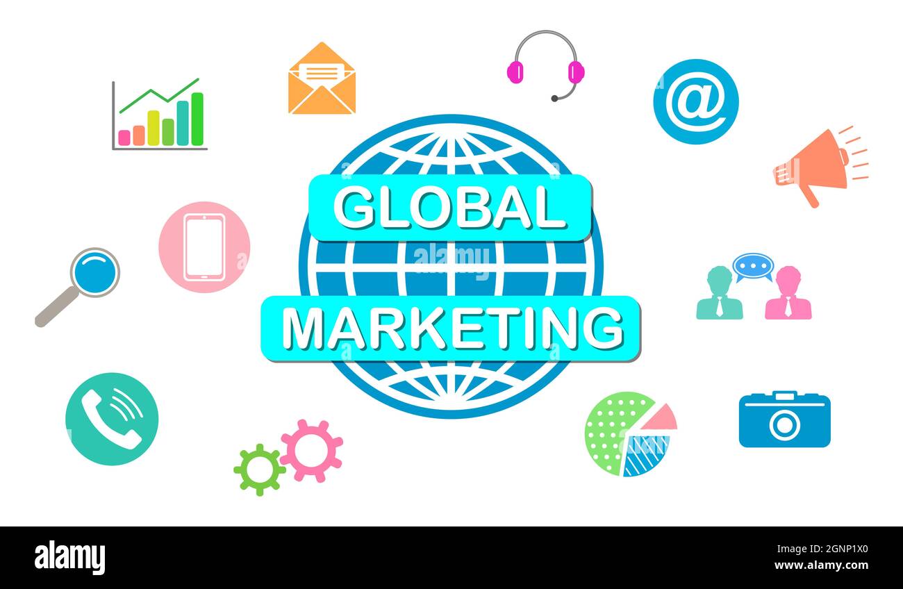 Illustration of a global marketing concept Stock Photo - Alamy