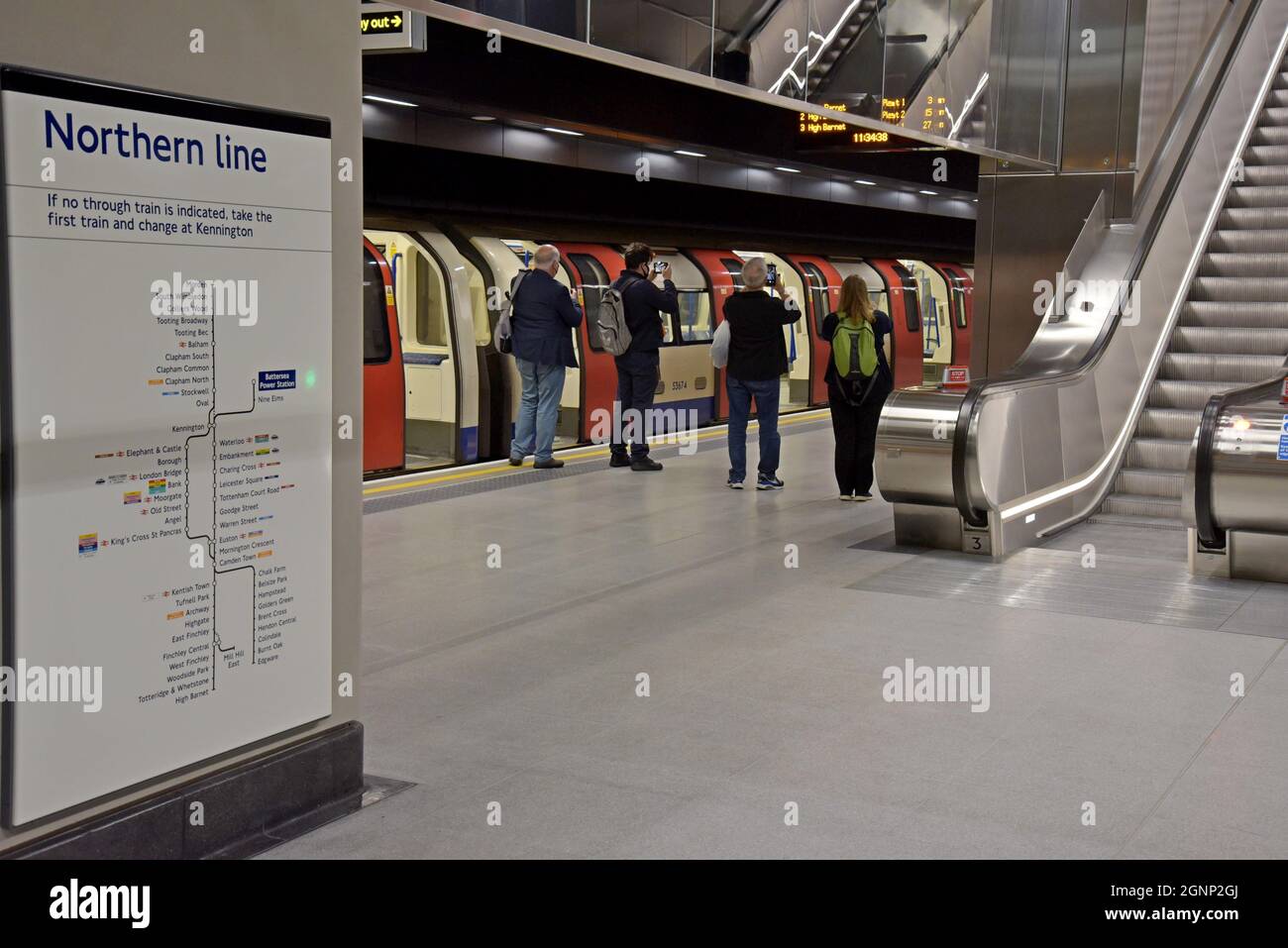 Rail enthusiasts taking photos at the new Battersea Power Station ...