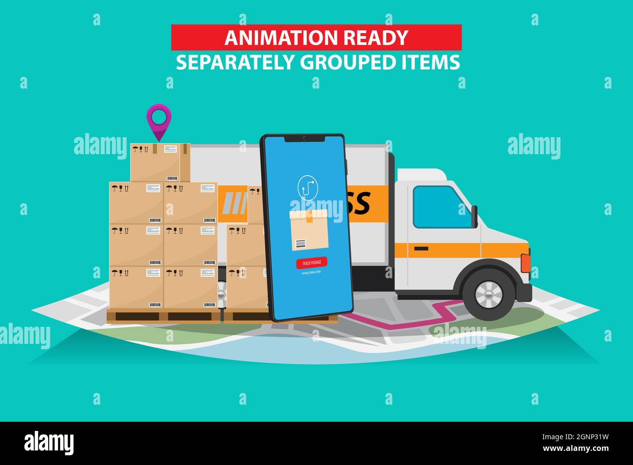 Logistic cargo truck for freight delivery service. For your ...