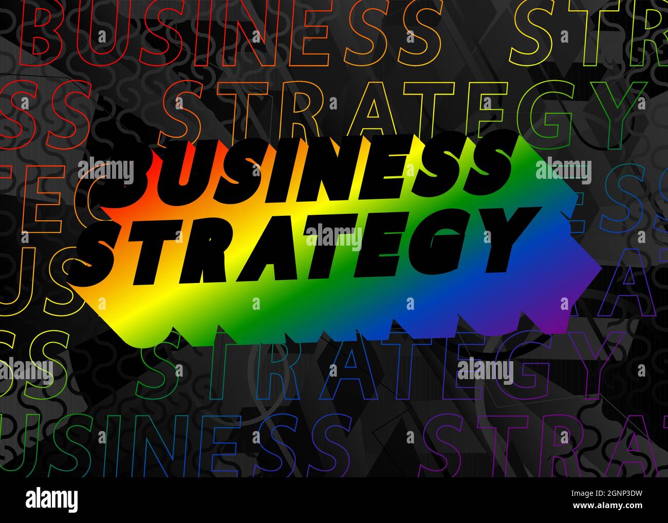 Business Strategy, Vector logo. Quotes and phrases for cards, banners ...