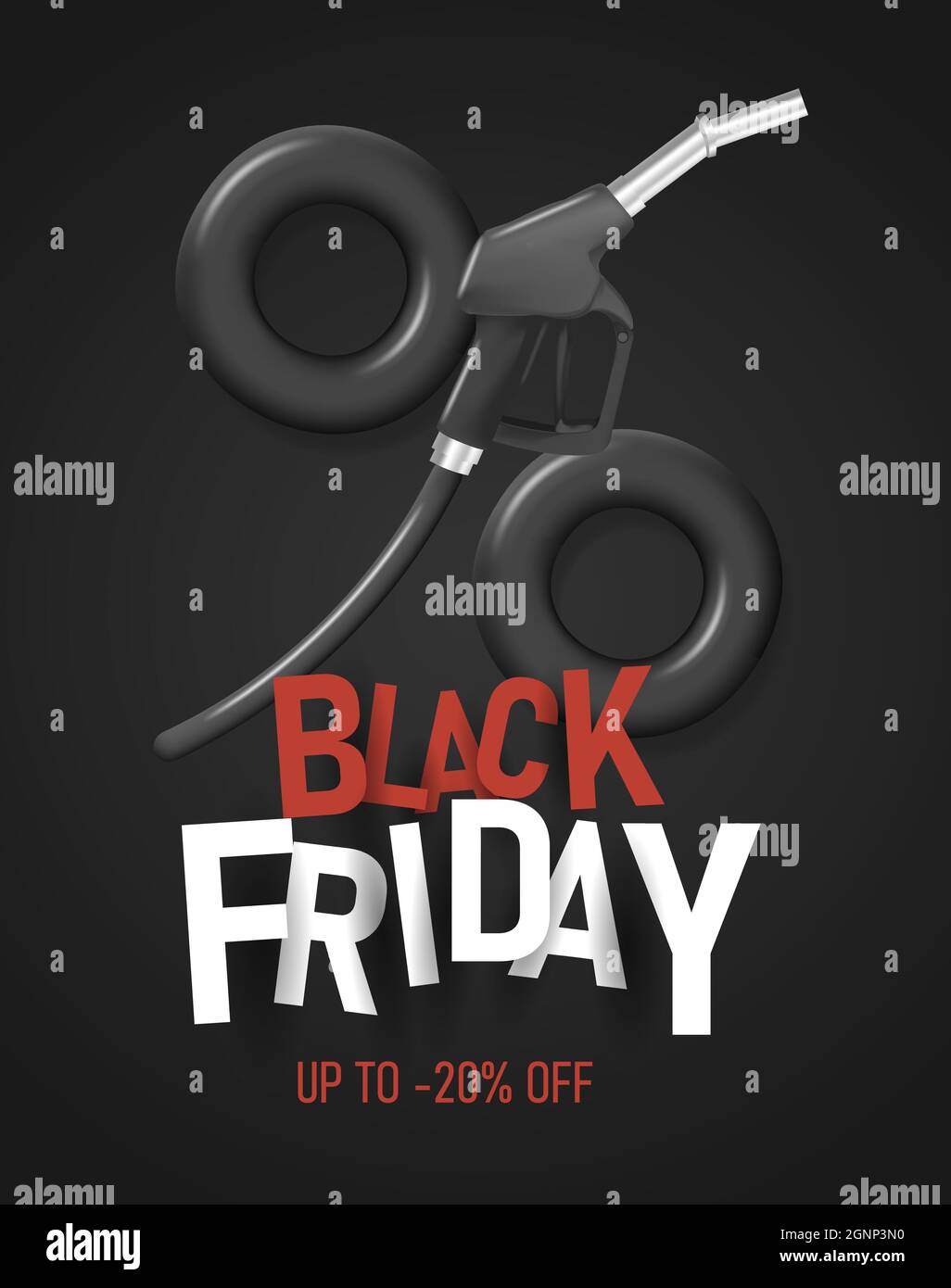 Black Friday advertising banner with big percent sign made of weels and ...