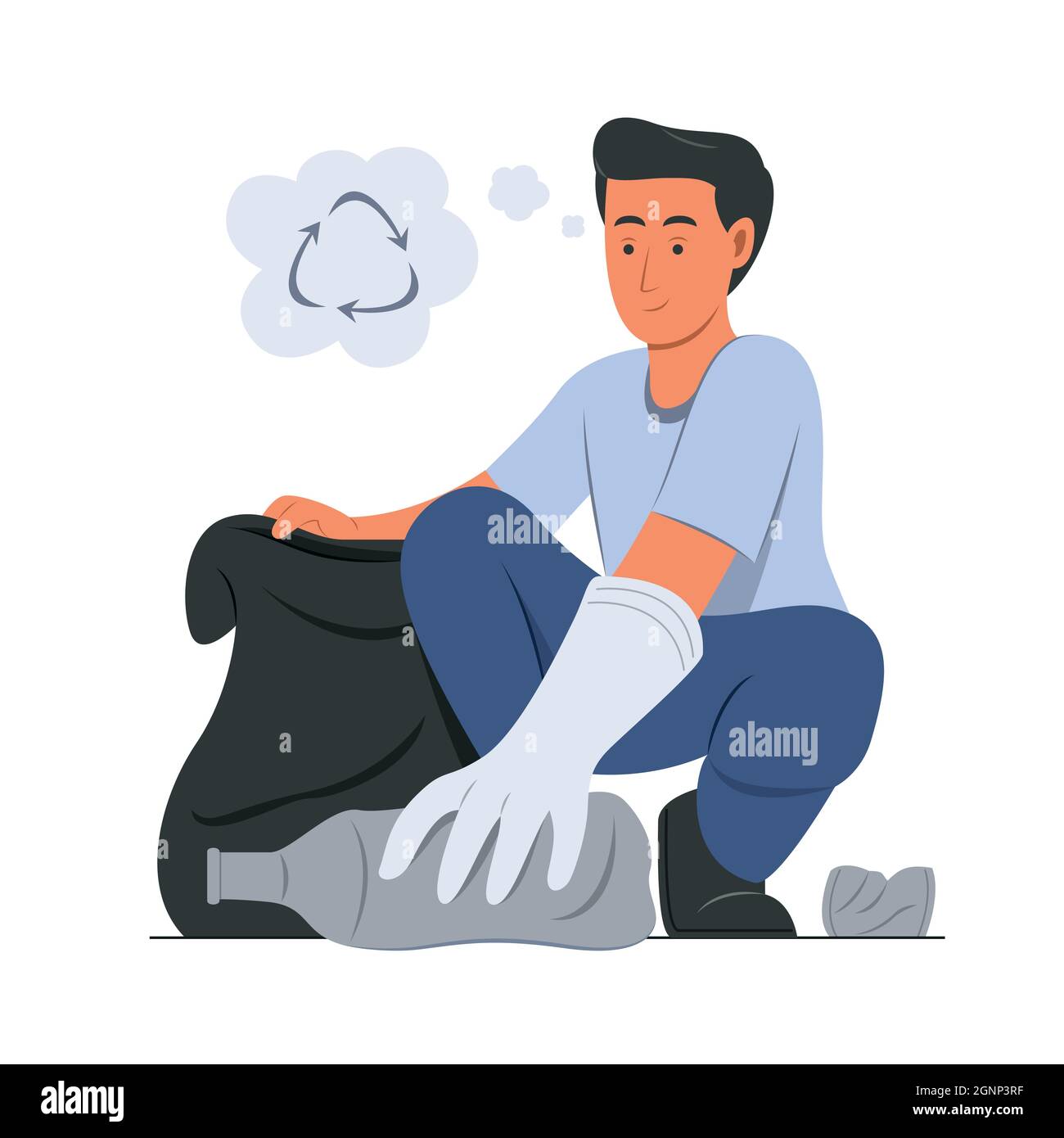 Cartoon illustration man cleaning up hi-res stock photography and ...