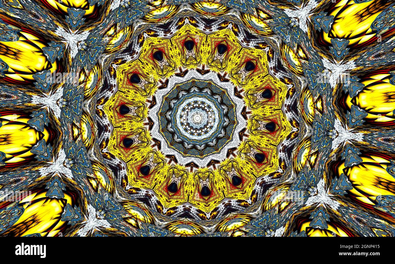 Sulphur yellow kaleidoscope. Seamless background from natural sulphur ...