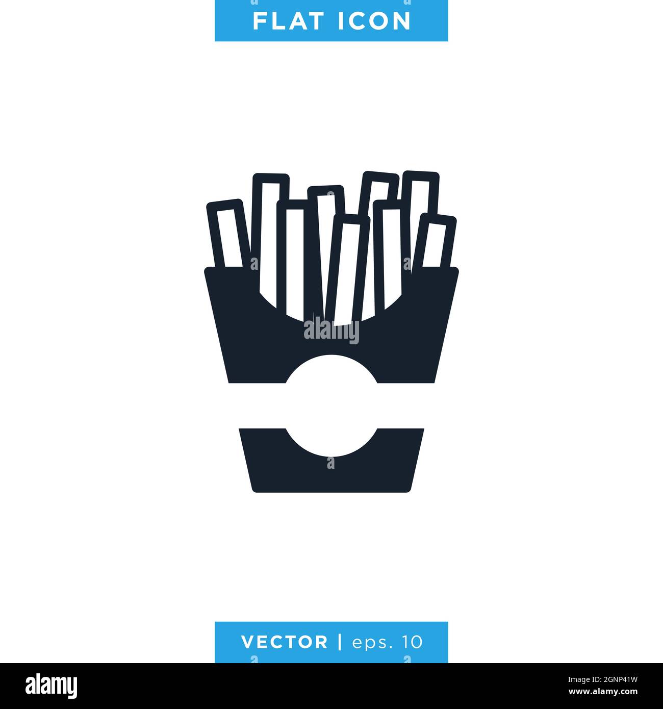 French fries icon vector stock illustration design template. Vector eps ...