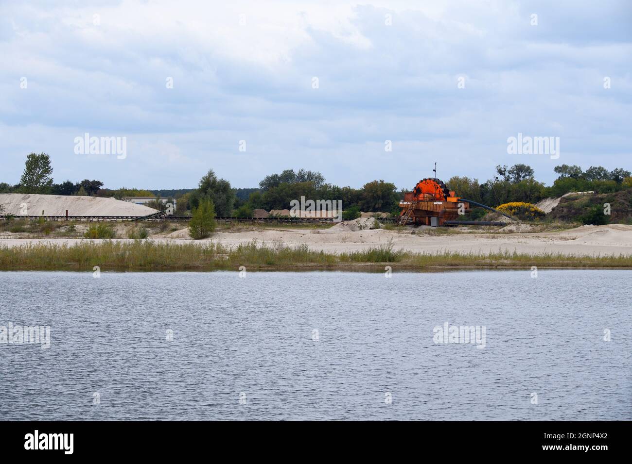Marienwerder, Germany. 21st Sep, 2021. An artificial lake can be seen ...