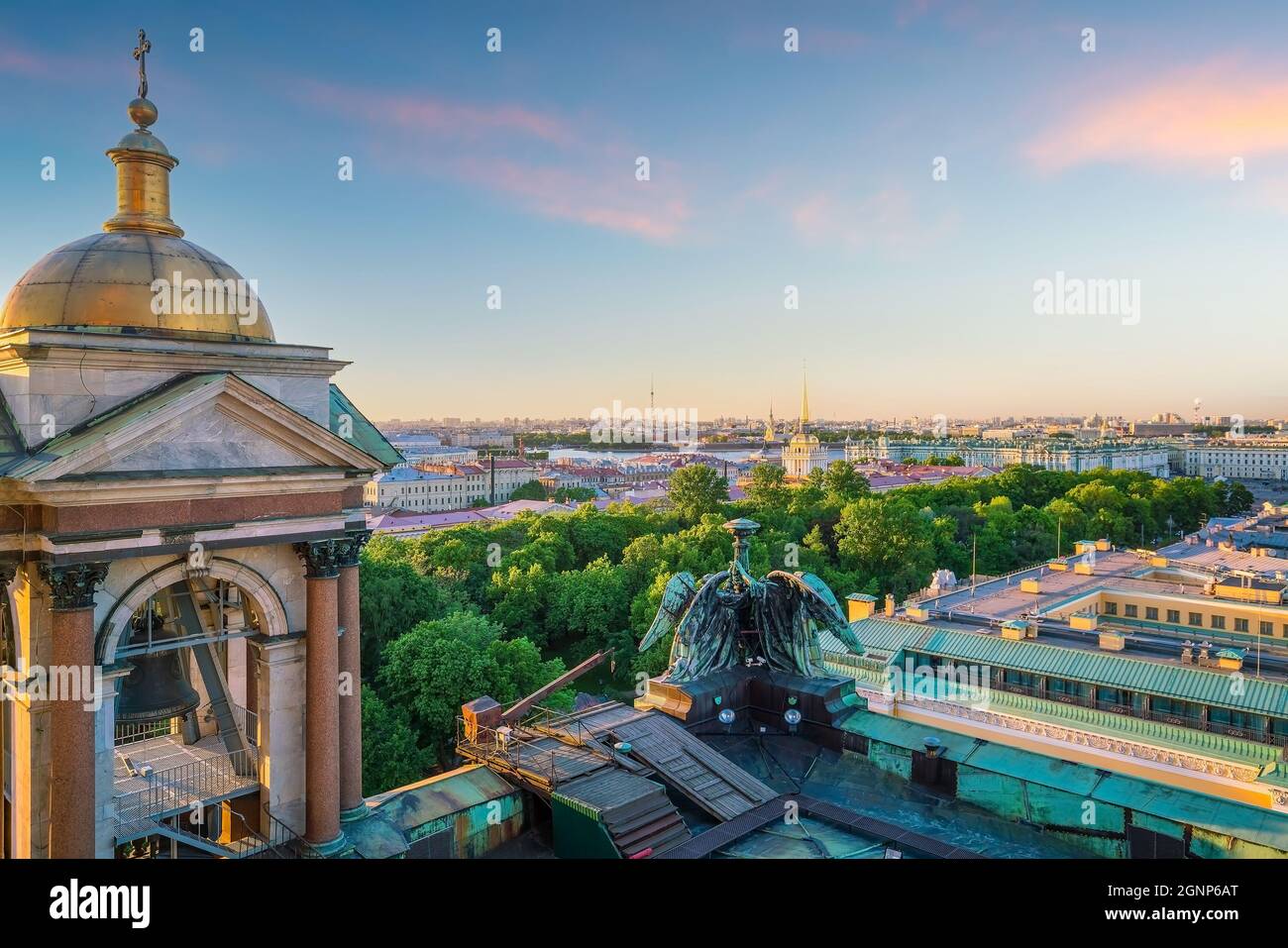 St. Petersburg city skyline from top view cityscape of Russia at sunset ...