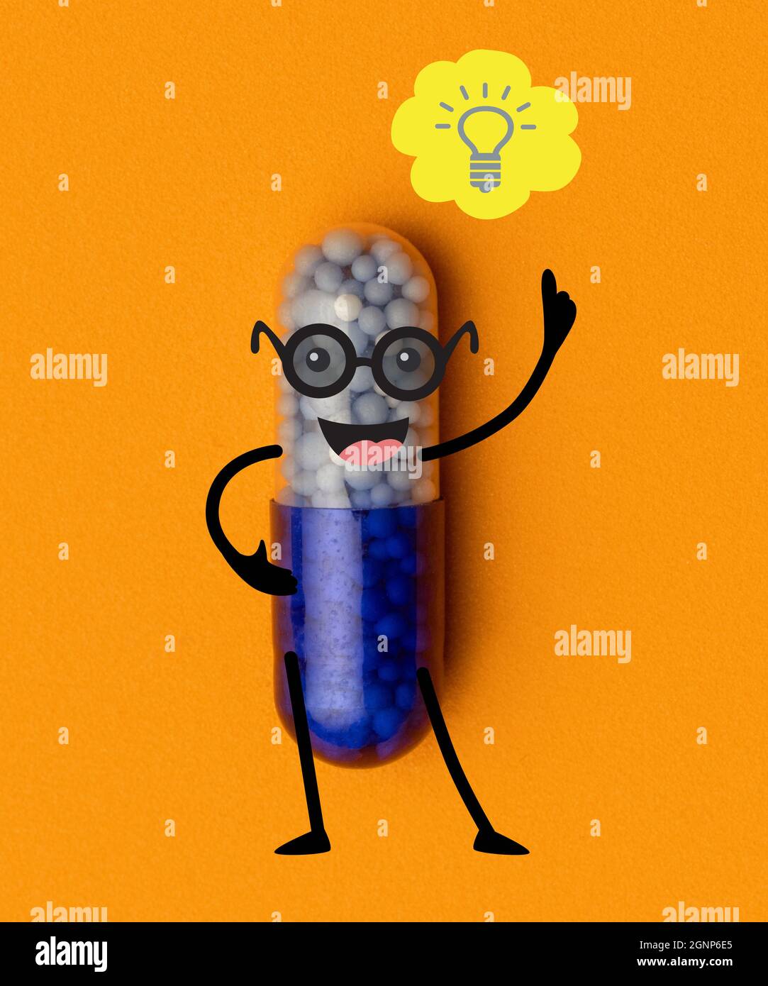 Happy pill capsule cartoon character hi-res stock photography and ...
