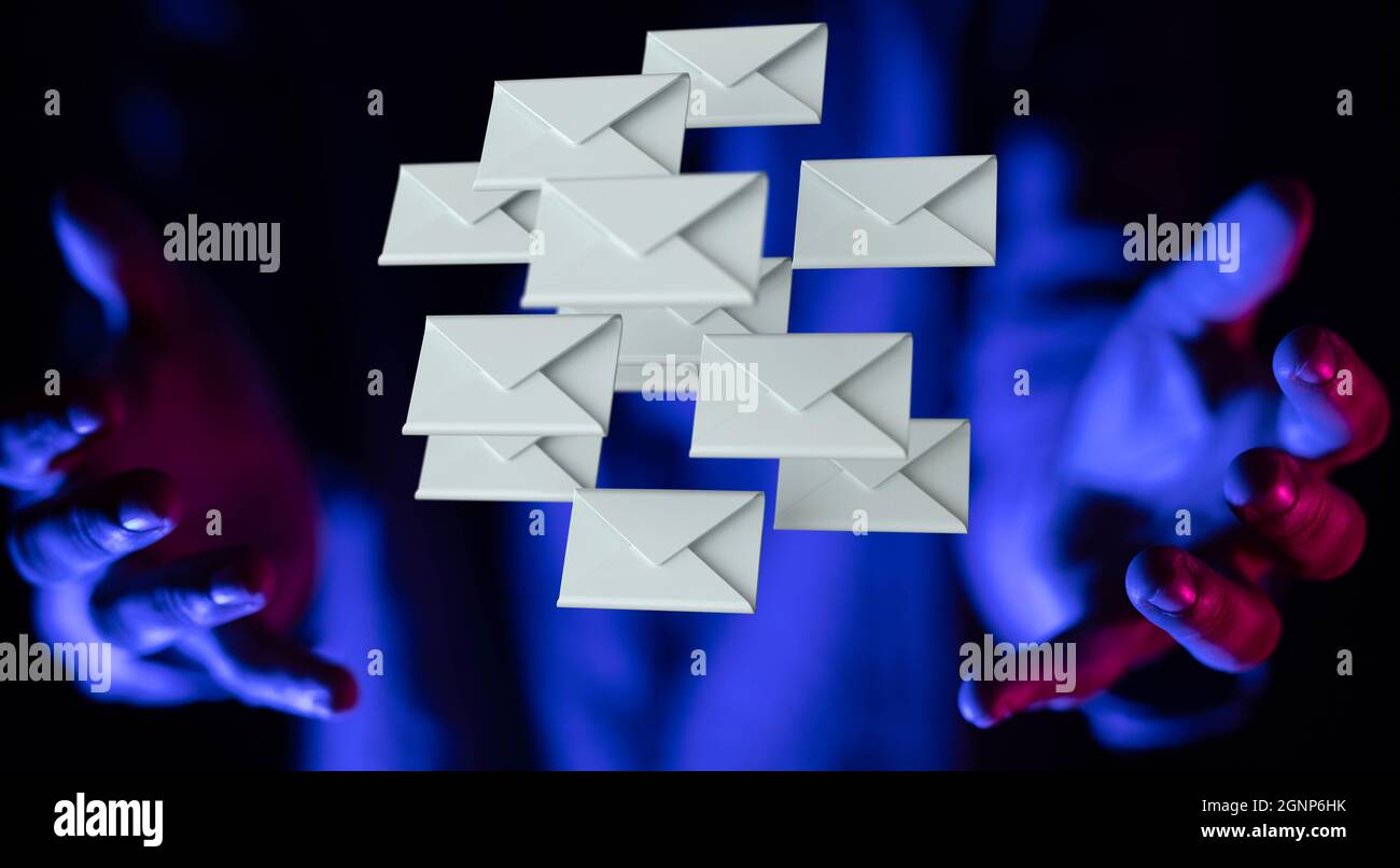 3d rendering of Email Inbox Electronic Communication Graphics Concept ...