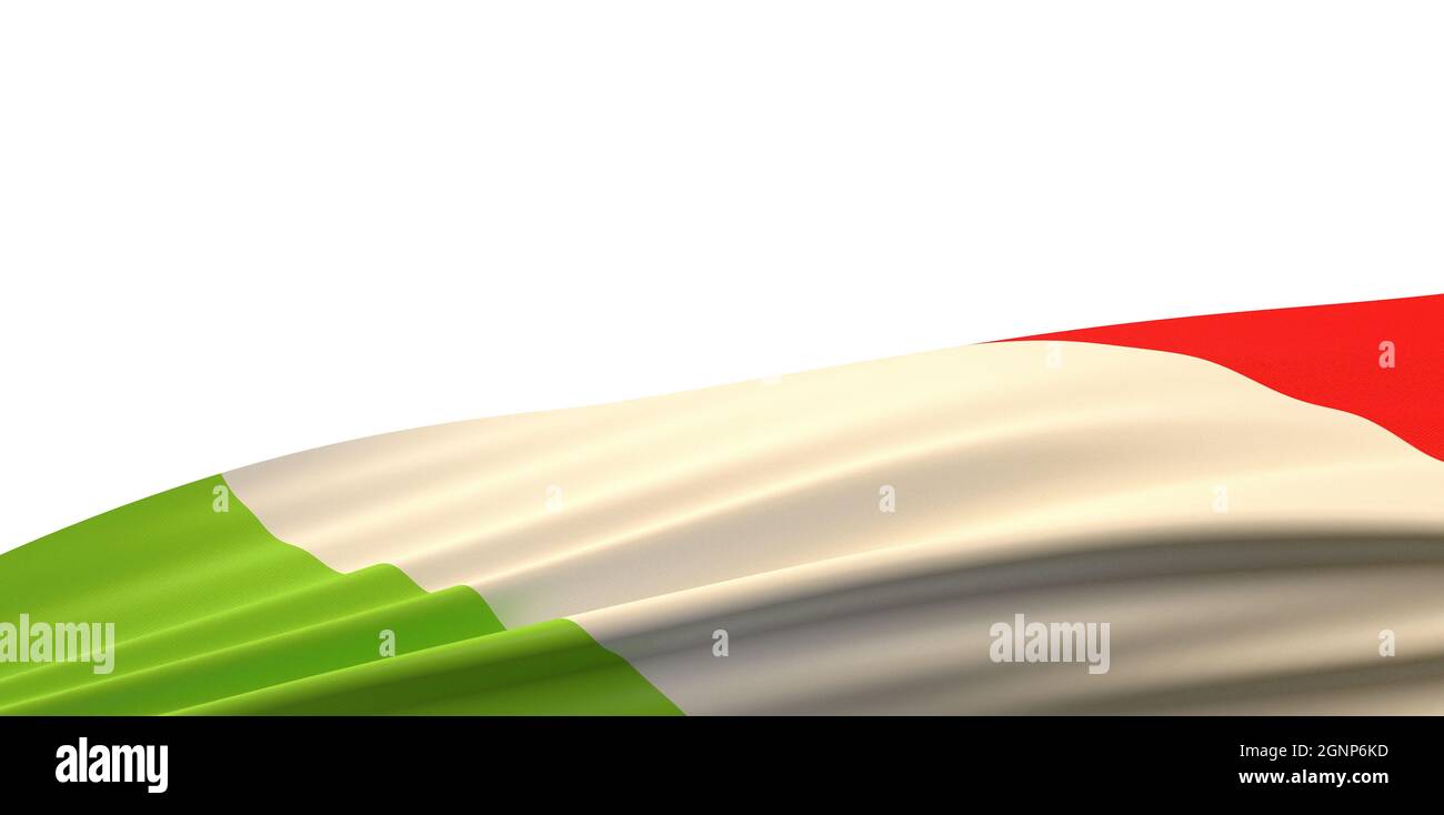 3d rendering of Italy flag digital modern in the wind isolated on a ...