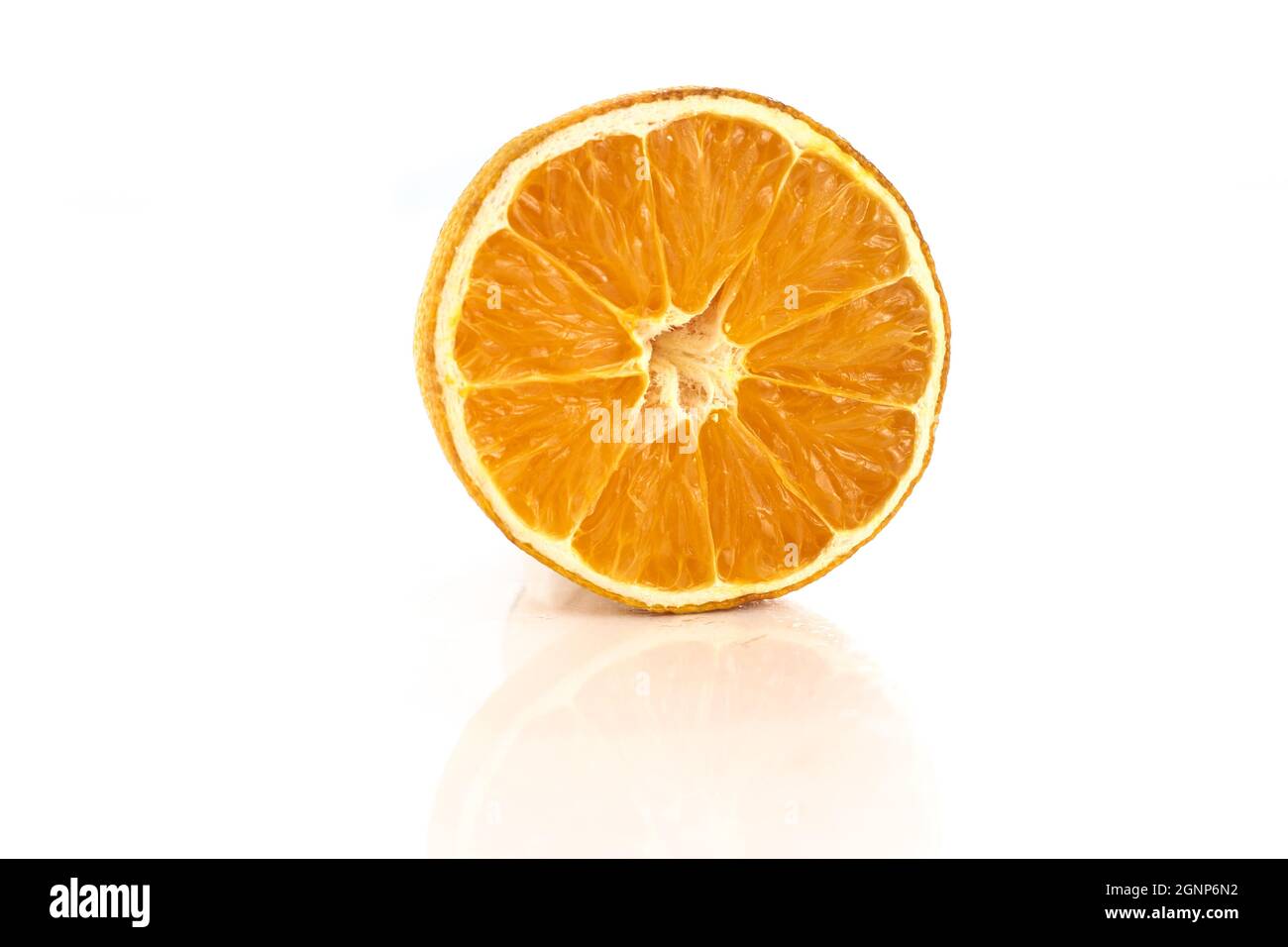 Closeup shot of half-cut orange isolated on a white background Stock ...