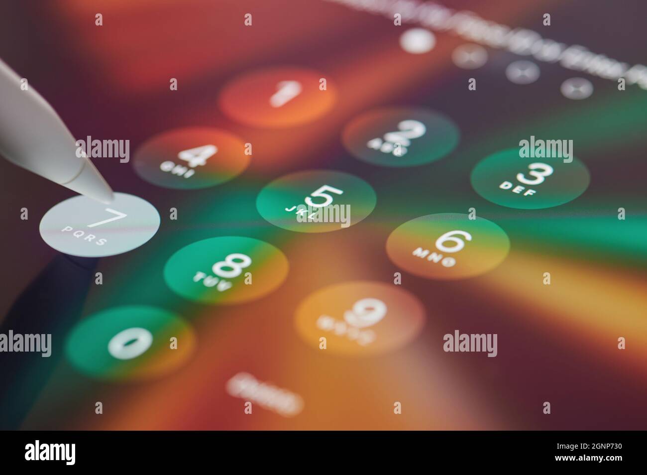 New york, USA - September 24 2021: Enter security code on apple device ...