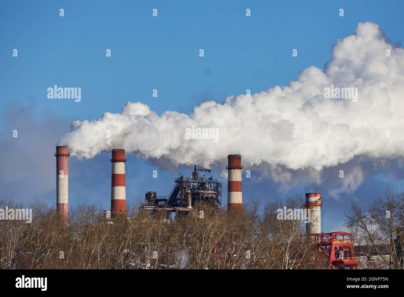 Poor environment in city. Environmental disaster. Harmful emissions ...