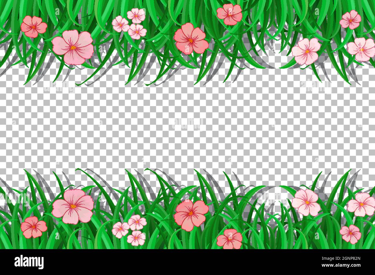 Nature plants frame transparent background illustration Stock Vector ...