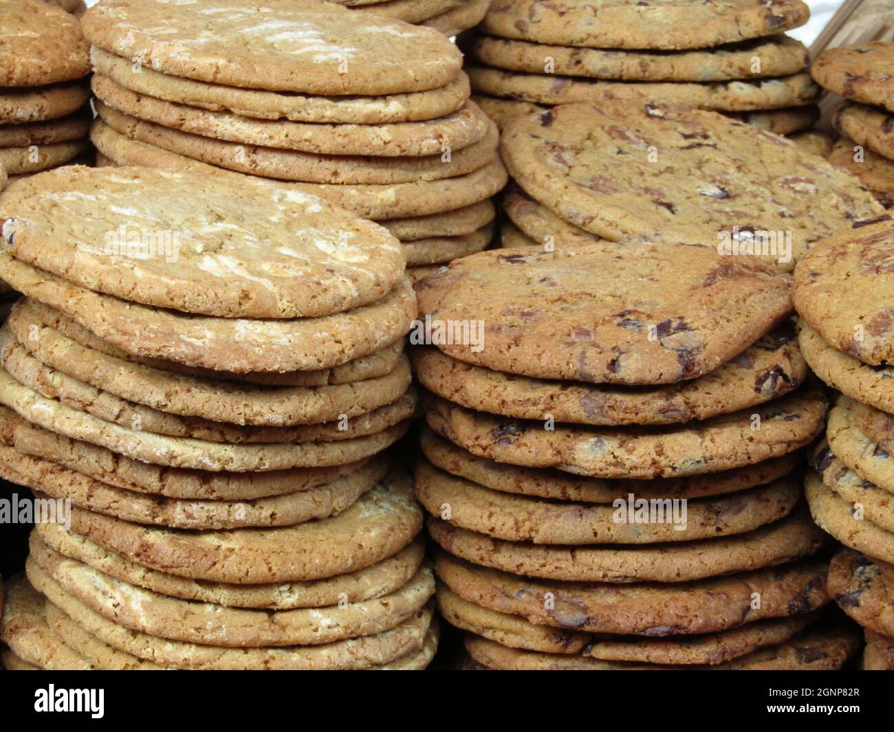 A Display of Freshly Baked Large Cookie Biscuits Stock Photo - Alamy