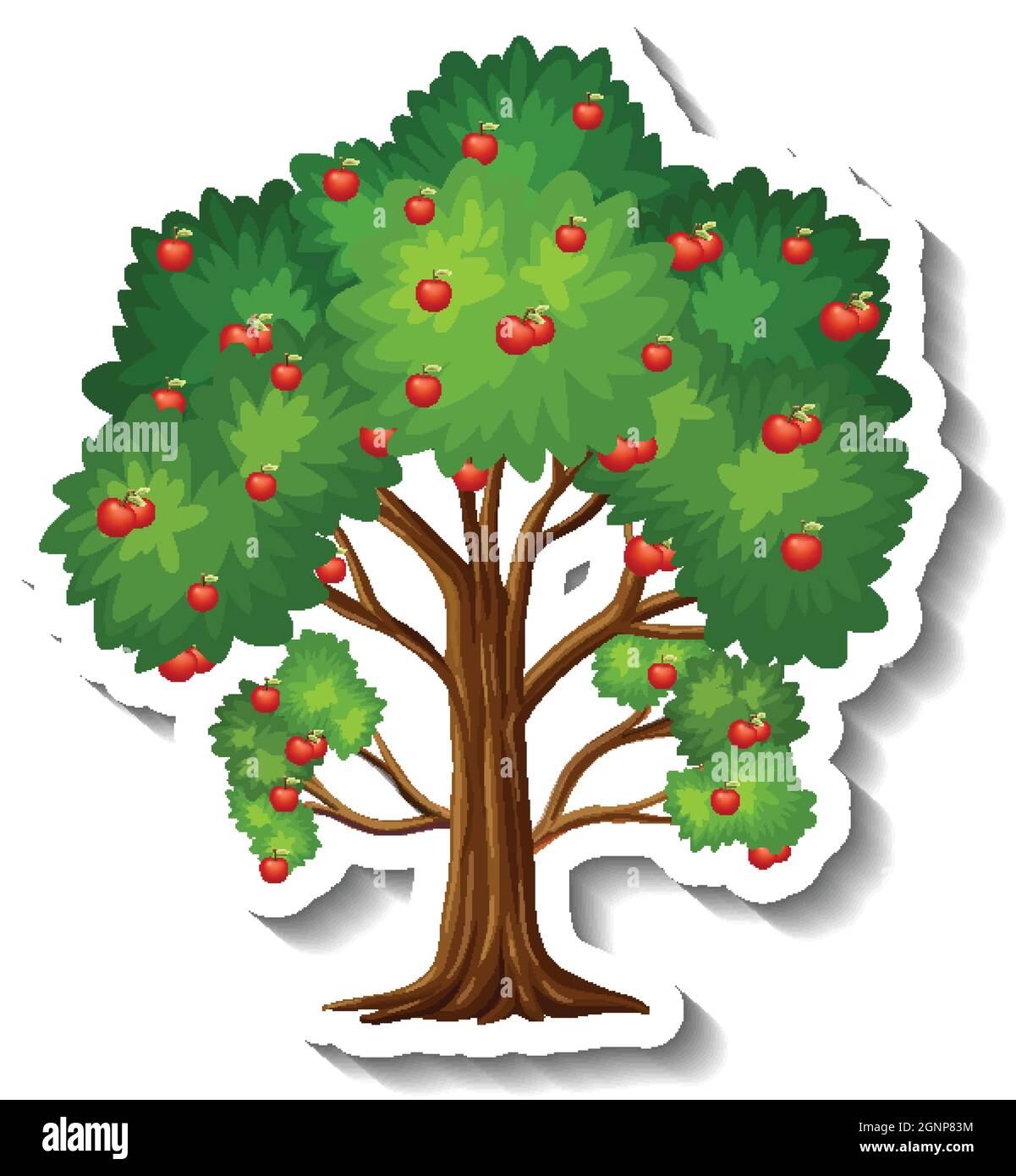Apple tree sticker Stock Vector Images - Alamy